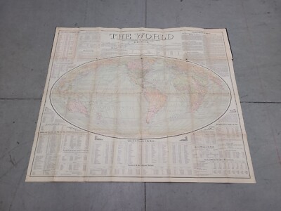 Antique Home Educator Co 1907 Gazetter Of The World Map | eBay