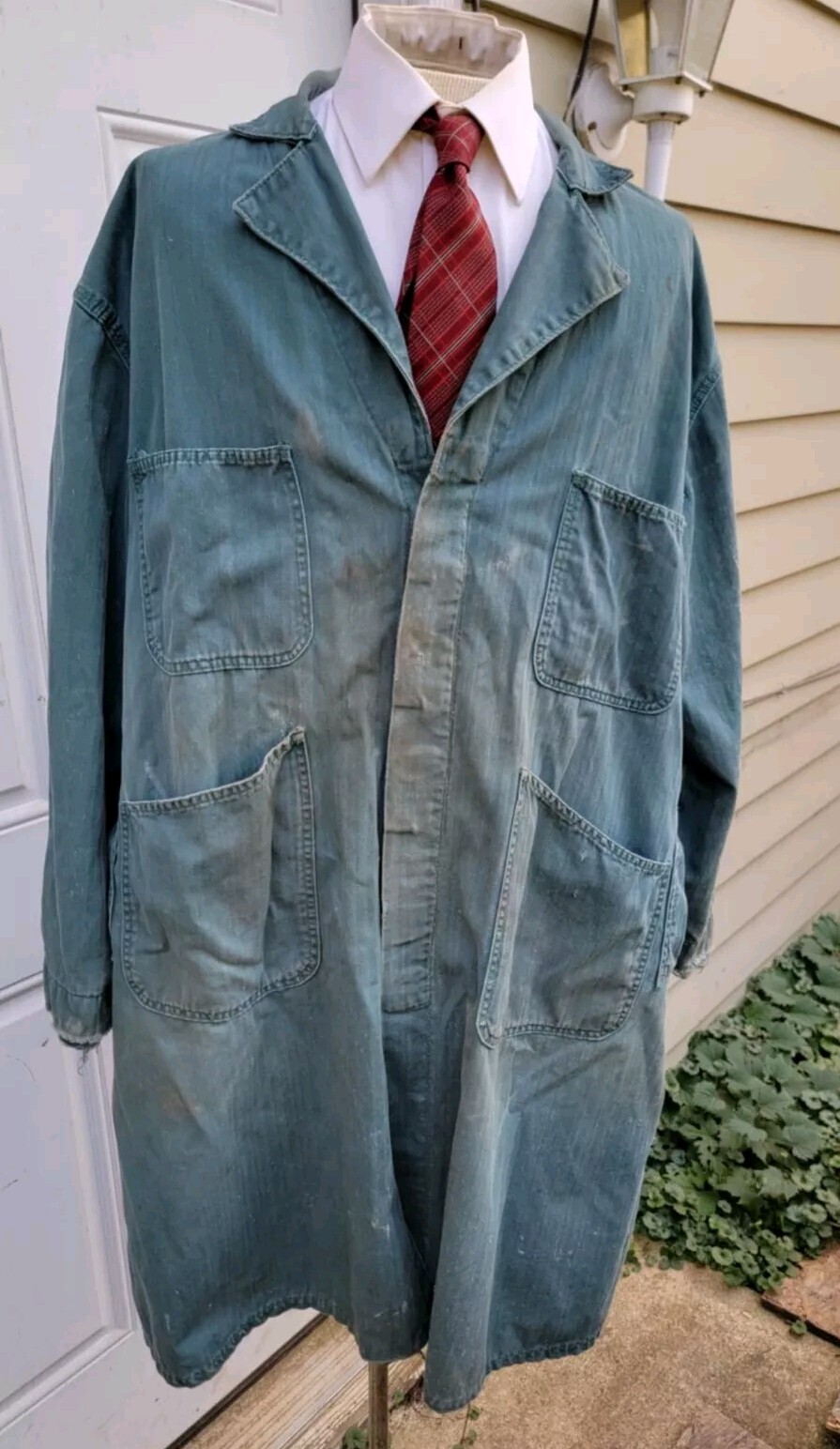 VTG 60's-50s Stone Cutter Work Wear Jacket distressed… - Gem