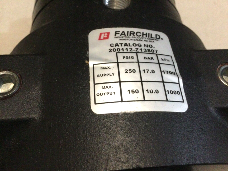Fairchild Pneumatic Volume Booster 2001112-Z13807 | eBay