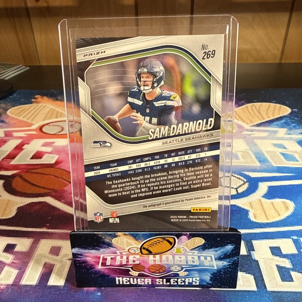 2025 Prizm Sam Darnold Auto Silver #269 Seahawks Super Bowl Champion ...