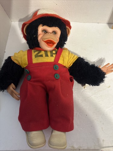 Vintage Zip The Monkey Rubber Face 16" Plush Doll Rushton Co. Zippy ...