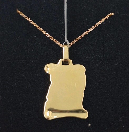 Pendant And Chain Gold 18k 750 Mls. Medal Plain For Grabar. 22,5 MM ...