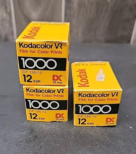 3 Rolls - Kodak Kodacolor VR 1000 ISO, CF135-12 Exp Color Film 12/1986 ...