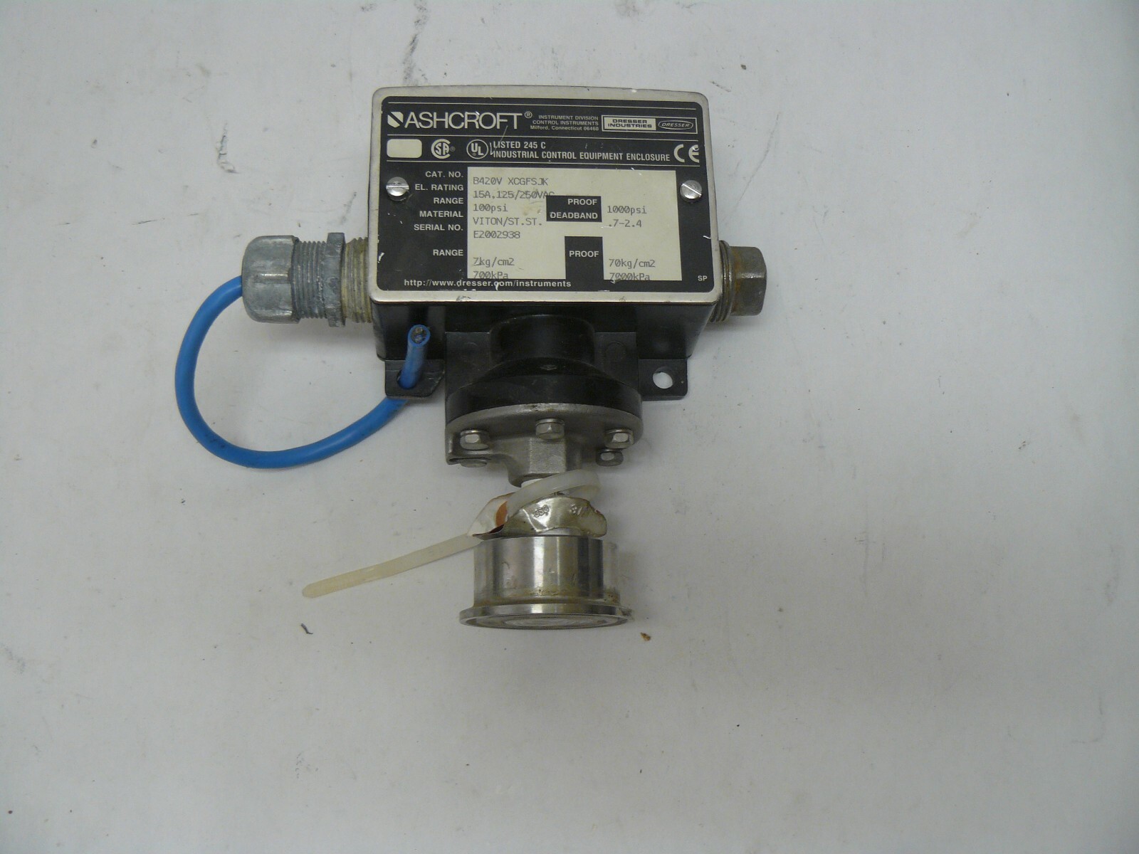 Ashcroft B420V XCGFSJK pressure switch 15a 125/250vac 100 psi | eBay