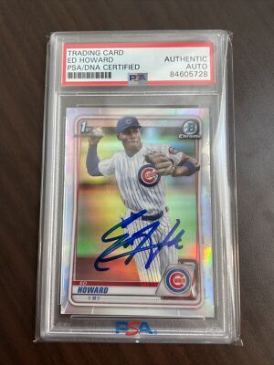 Ed Howard 2020 Bowman Chrome REFRACTOR PSA/DNA AUTO AUTHENTIC AUTOGRAPH ...