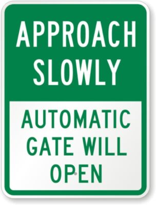 Approach Slowly Automatic Gate Aluminum Weatherproof 8" x 12" Sign ...