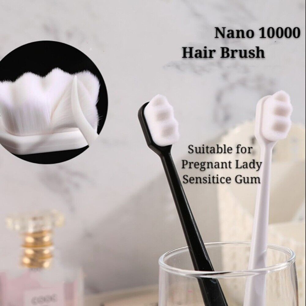 Extra Soft Toothbrush Micro Nano 10000+ Floss Bristle Toothbrush Soft ...