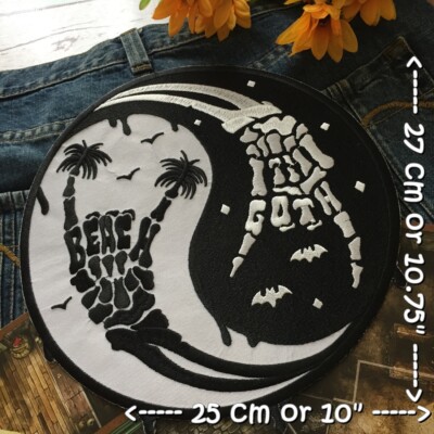 Ying Yang Skeleton Hand Bone Iron on Embroidered Large Back patch XL | eBay