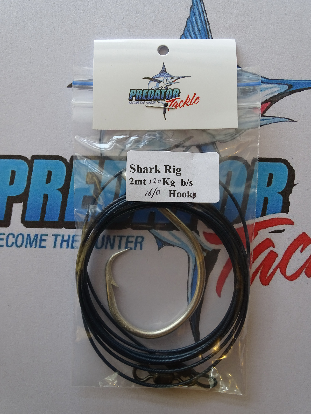 2x Shark rig 120kg [264 lb] coated 316 s/s49 strand wire 16/0 circle ...