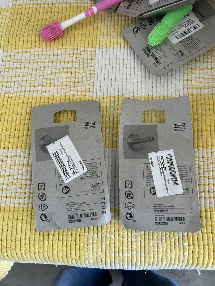 2 x IKEA DIGNITET Curtain Wire Support Stainless Steel 400.780.30 NEW ...