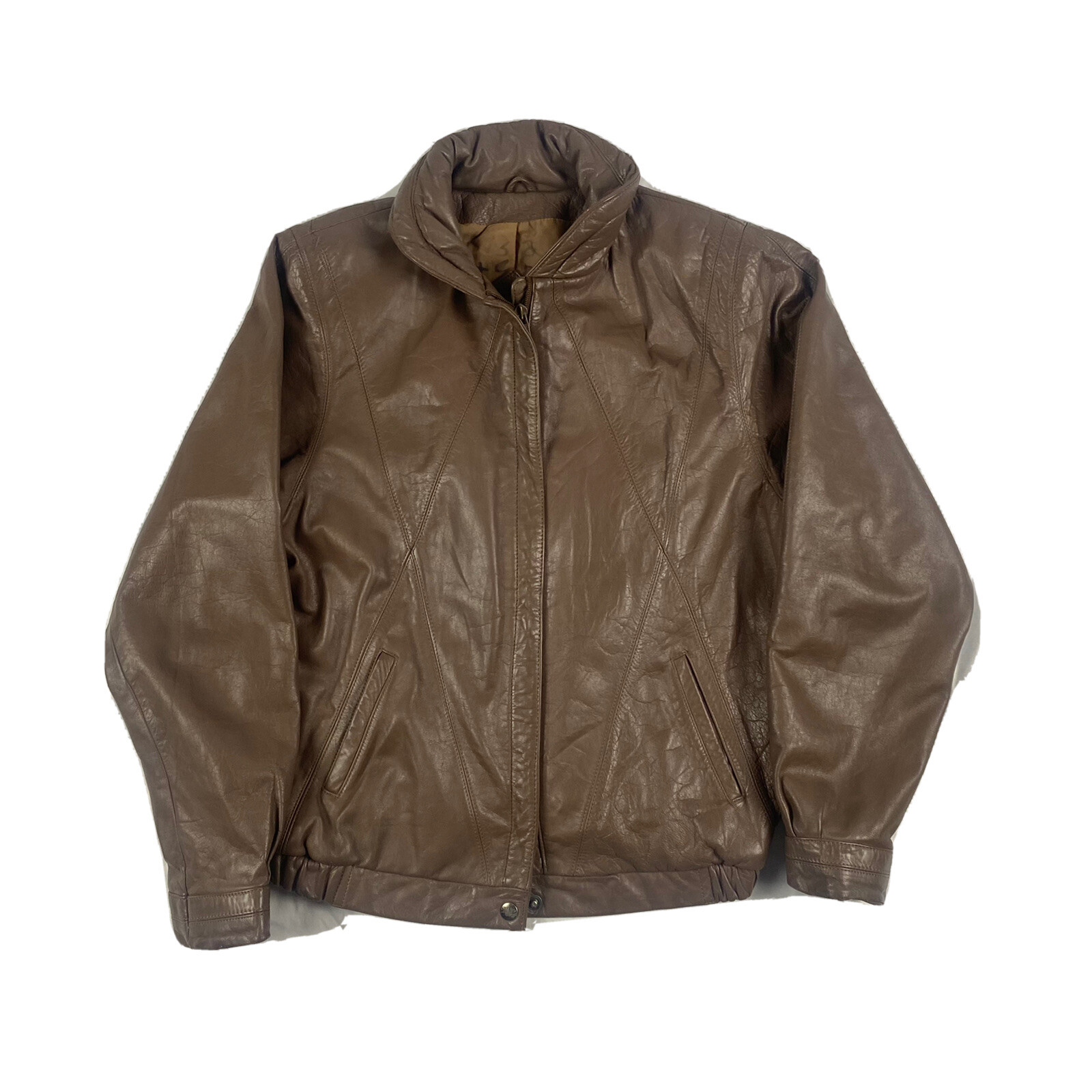 Winlit 80's Vintage Leather Brown Jacket Size Small/… - Gem
