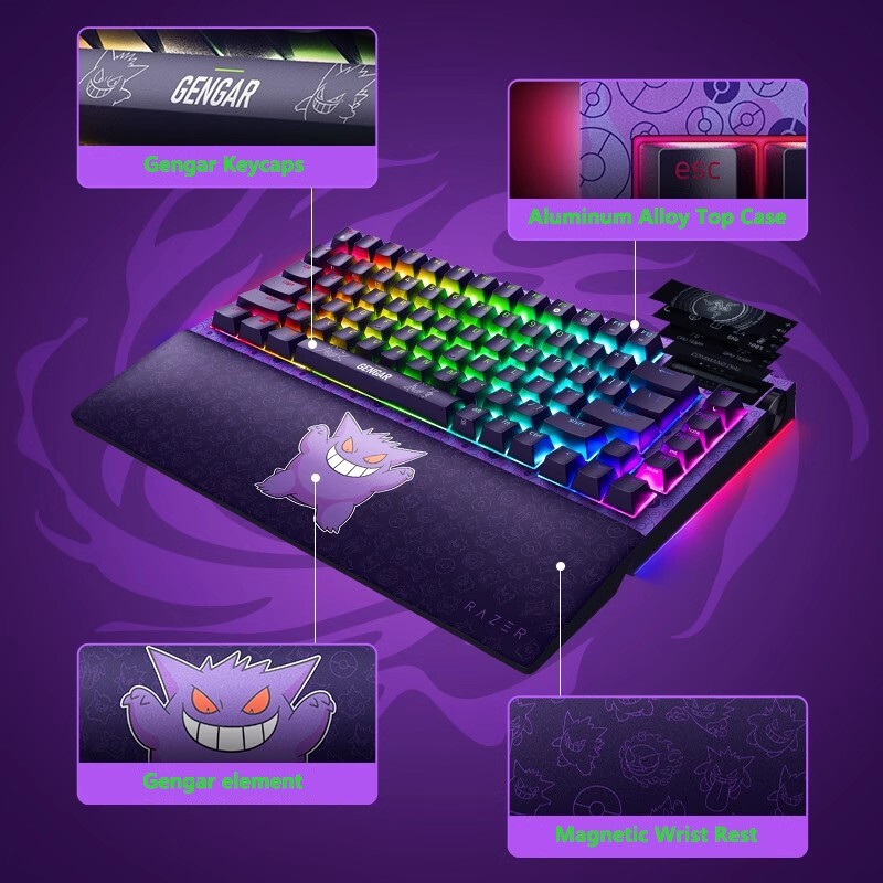 Razer x Pokémon Gengar Wireless Mechanical Keyboard RGB Backlit With ...
