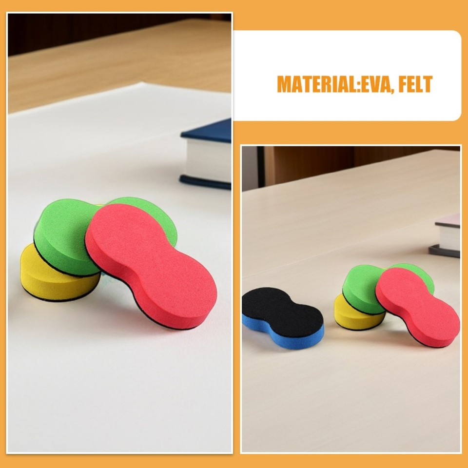 80 Pcs Peanut White Plate Rub Child Reusable Chalk Eraser Blackboard ...