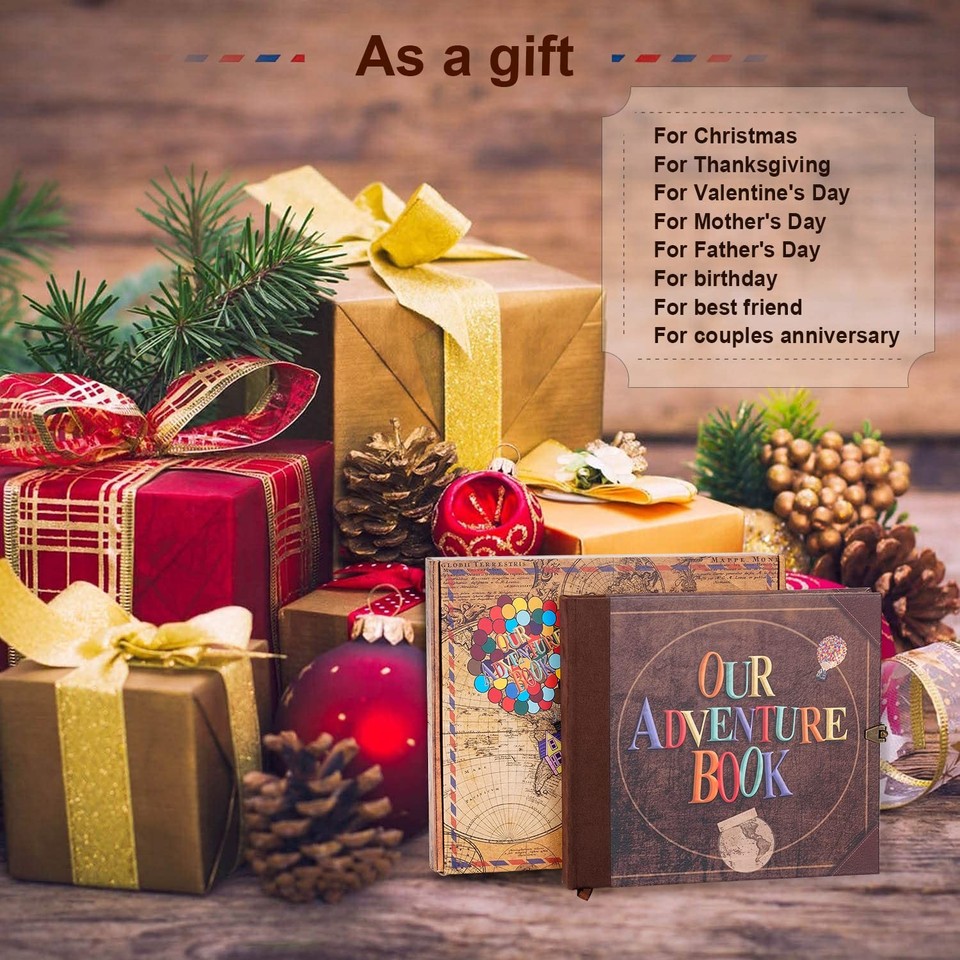 Scrapbook Photo Album,Our Adventure Book Scrapbook, 146 Pages Embossed ...