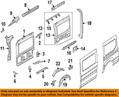 FORD OEM 15-25 E-Transit Side Panel Inner Structure-Center Reinf ...