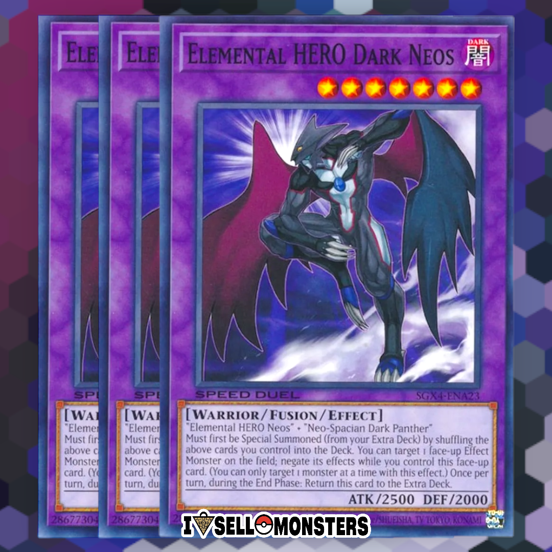 Yu-gi-oh! TCG 3x Elemental HERO Dark Neos SGX4-ENA23 Common x3 YUGIOH ...