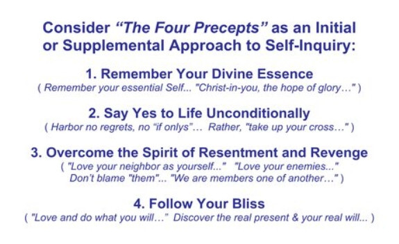 The Four Precepts, Divine Presence "I AM" Self-Inquiry/Spiritual ...