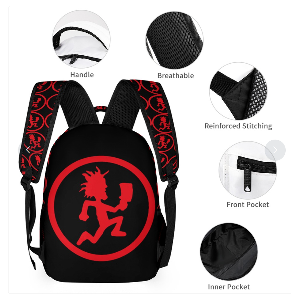 Hatchet Man ICP Insane Clown Posse Juggalo 3 piece backpack set School ...