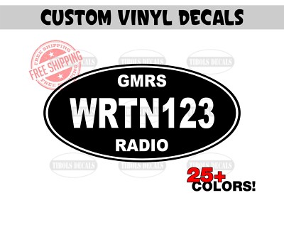 GMRS Radio Call Sign Decal Amateur Radio Callsign Stickers GMRS Custom ...