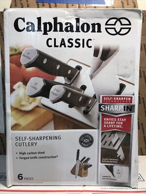 Calphalon Classic Self-Sharpening Cutlery Knife Block Set 6 Piece Set ...