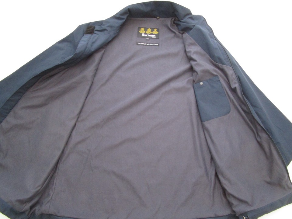 Mens XXL Barbour Rye Waterproof Jacket full zip blue | eBay