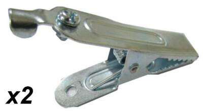 2x 50Amp Crocodile Clip Battery Charger 50A Croc Caravan Electric Clamp ...