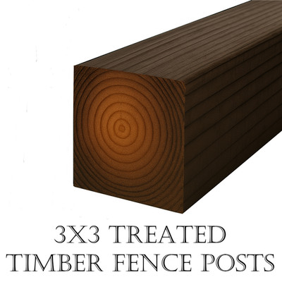 Fence Posts Timber Post 3x3 75mm 4x4 100mm Wooden Treated Fencing ...