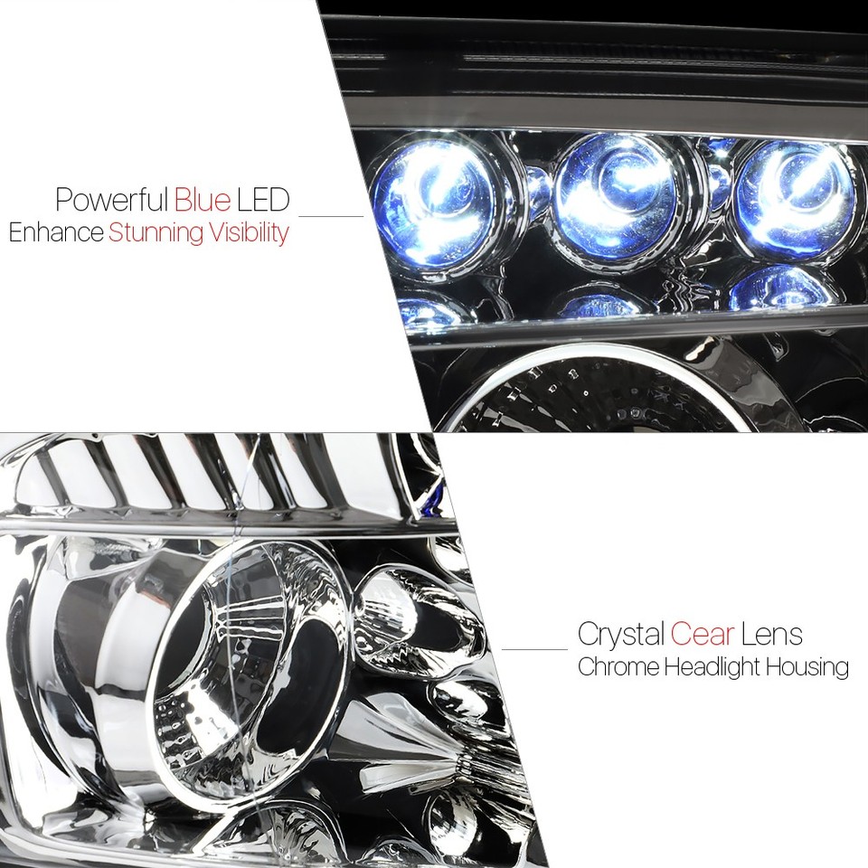 Fits 1992-2000 Lexus SC300/SC400 {LED DRL/HALO} Chrome Projector ...