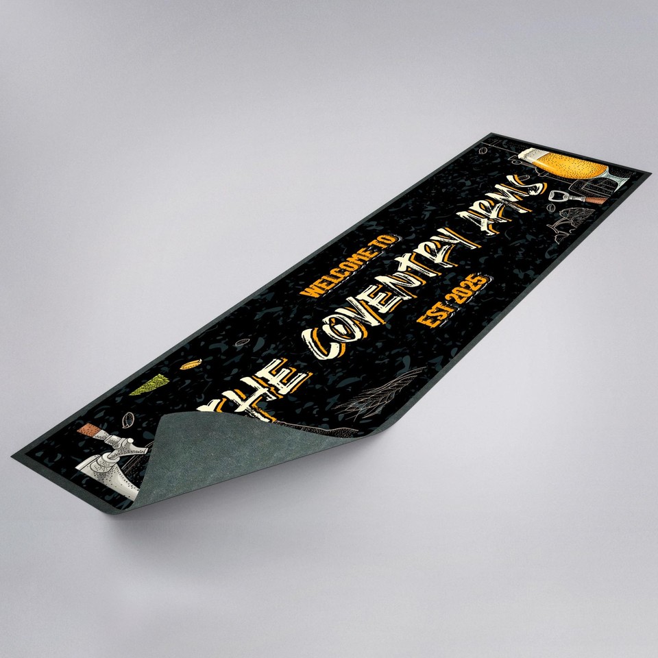 Personalised Welcome Bar Runner Custom Pub Name Est Date Beer Tap ...