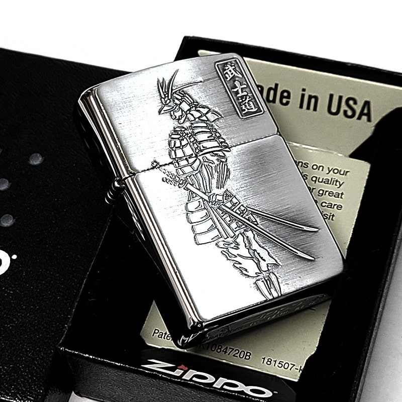 Zippo Japanesque Metal Emblem Bushido Silver One Sided Processing ...