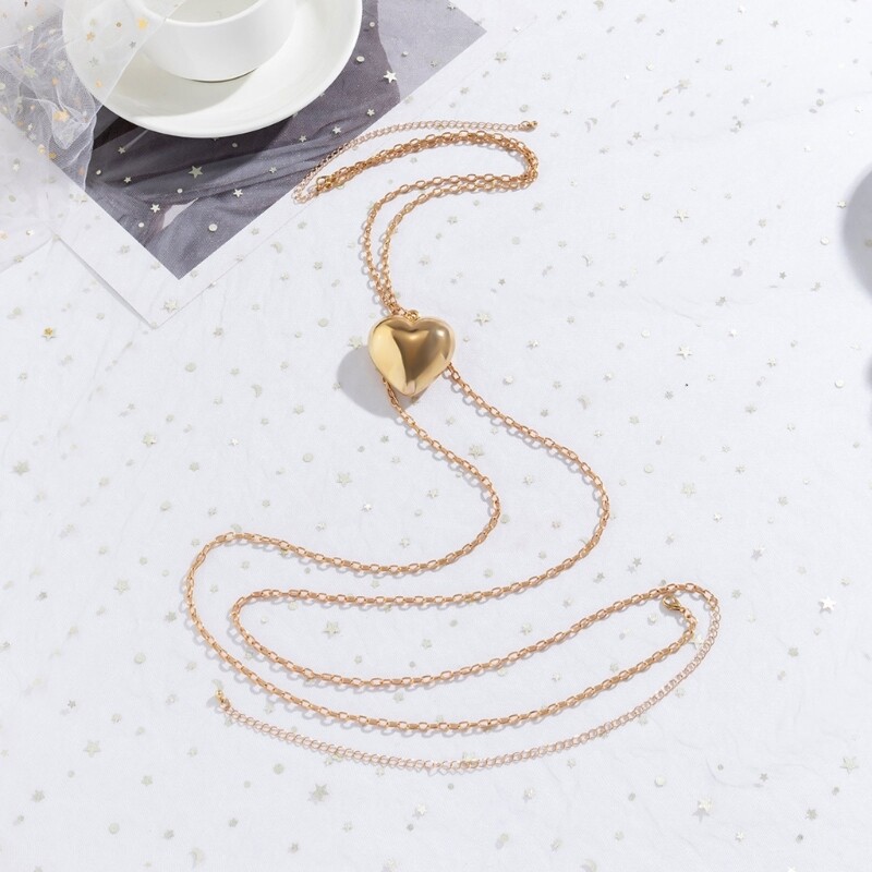 Heart Pendant Chest Bracket Bra Chain Body Jewelry Bikini Breast Body ...