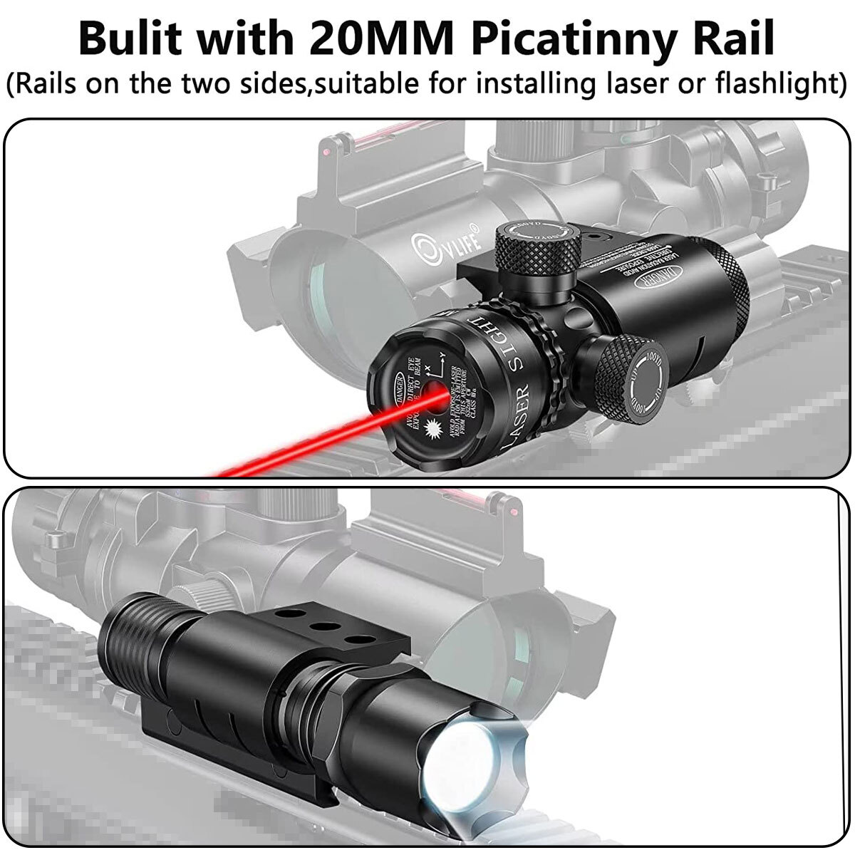 NEW ACOG 4X32 Rifle Scope R/G/B Tri-illuminated Recticle & Red Fiber ...