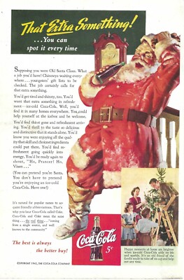 1942 Coca Cola Vintage Color Print Ad WW2 Coke Soft Drink WWII World ...