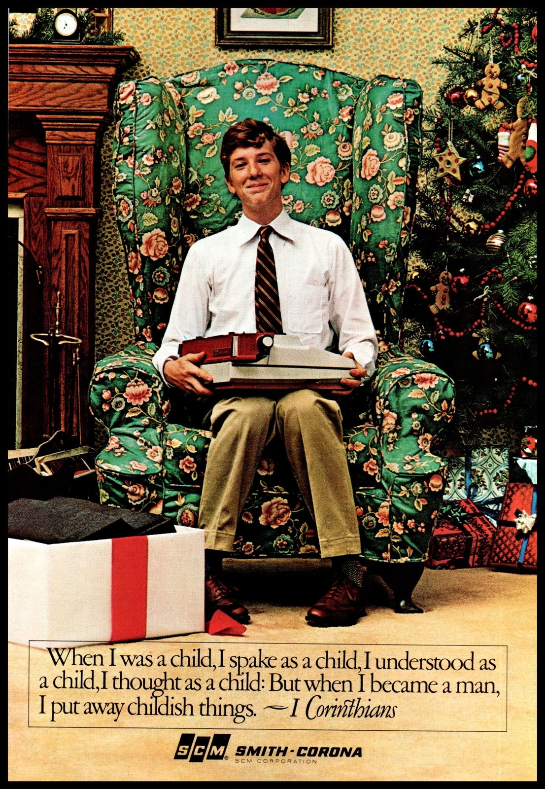 1976 SCM Smith Corona Typewriter Vintage Print Ad Christmas Tree Gift ...