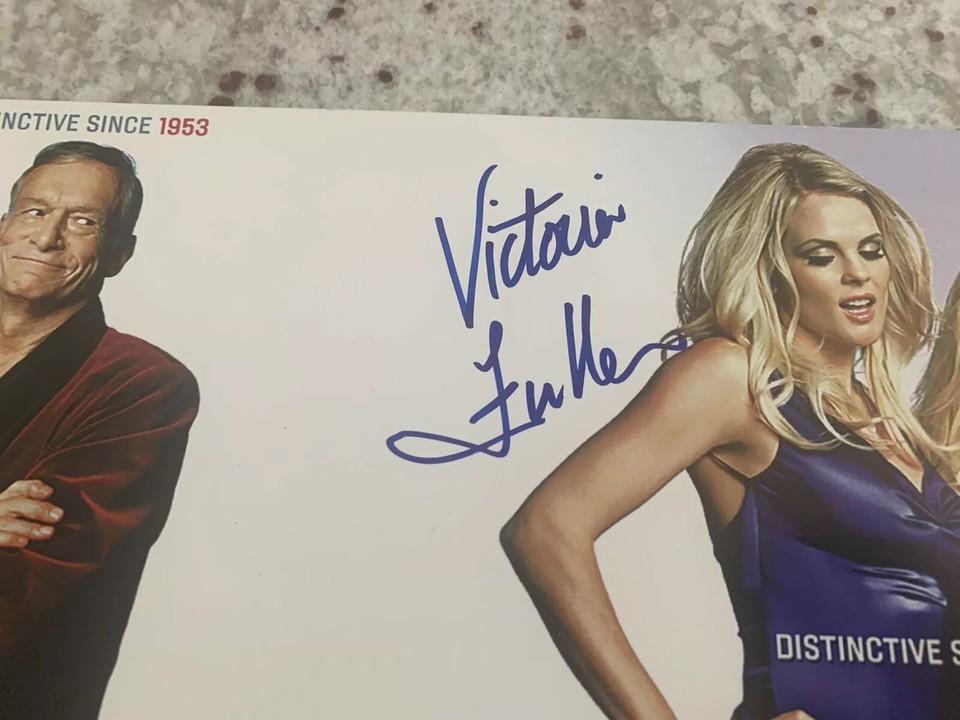 Victoria Fuller Signed 8x12 Playboy Tanqueray Photo Hugh Hefner | eBay