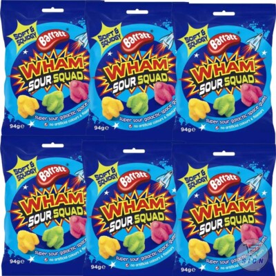 New Barratt Wham Sour Squad Bag 94g - Sour Fruit Flavour Jelly Sweets ...