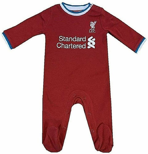 LIVERPOOL FC BABY SLEEPSUIT GROW PLAY BODYSUIT FOOTBALL ROMPER PRAM ...