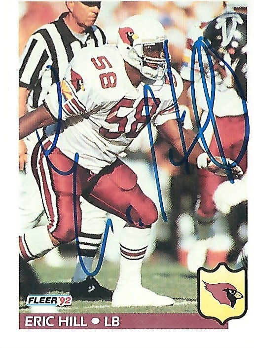 Autographed Eric Hill Arizona Cardinals 1992 Fleer Football Card #331 w ...
