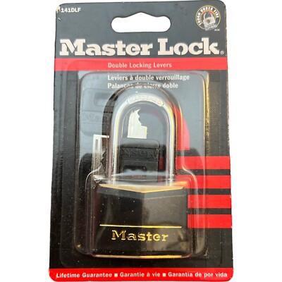 Master Lock 141DLF Black Covered Solid Body Padlock, 1-1/2" Shackle, 1-9/16" | eBay