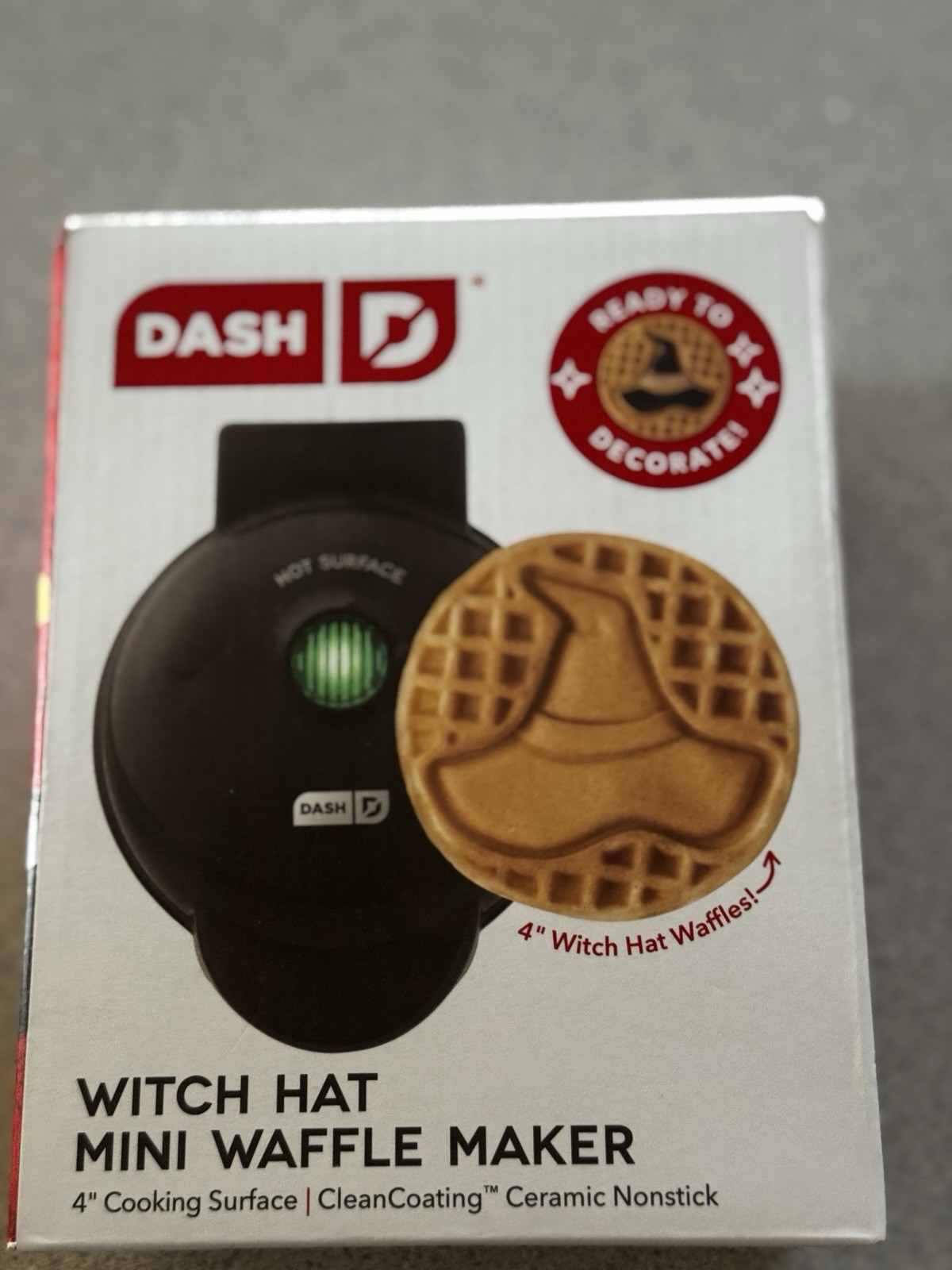 Dash Witch Hat Mini Waffle Maker 4" Cooking Surface Ceramic Nonstick ...