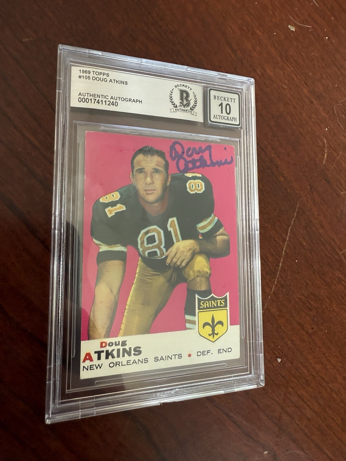 DOUG ATKINS Signed 1969 TOPPS Card #105 Beckett Auth BAS AUTO 10 | eBay