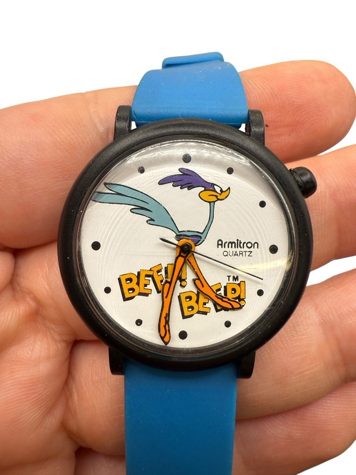 Vintage 1990 Looney Tunes Armitron Road Runner Watch Moving Legs New ...