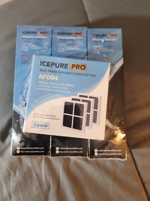 IcePure Pro RWF1200A Water Filter - 3 Pack & AF004 Air Filter -3 Pack ...