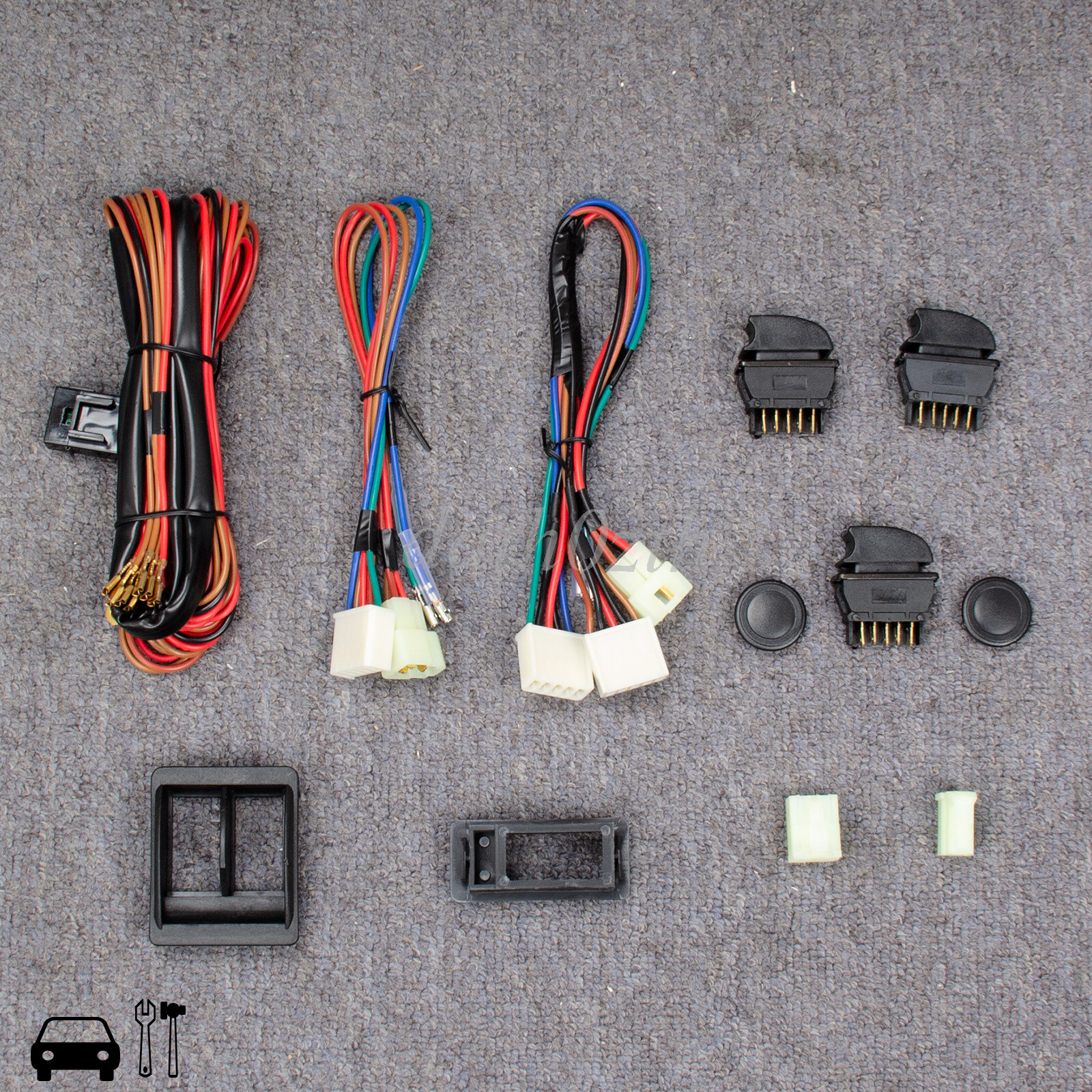 Universal Car Electric Power Window Switch Kit Wire Harness two Door ...