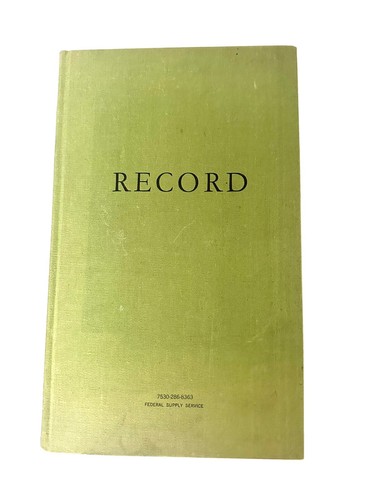 Federal Supply Service Record Book Army Military Notebook Ledger HC VTG ...