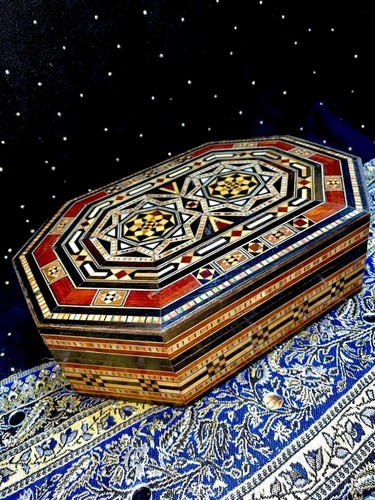 Antique Style Arabic Handmade Damascus Mosaic Wood Jewelry Box - صندوق ...