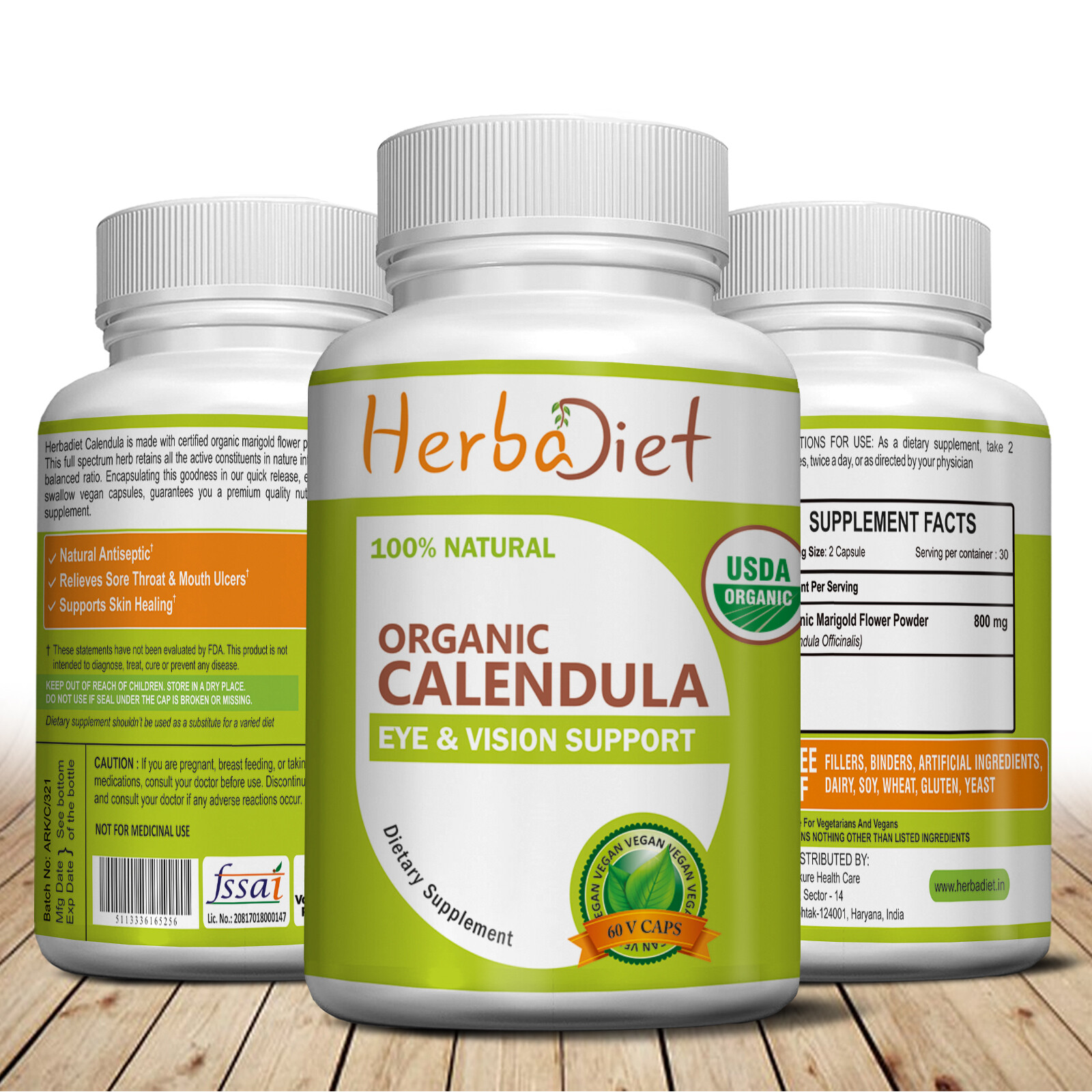 Organic Marigold Capsules Calendula Flower Lutein Source Eye & Vision ...