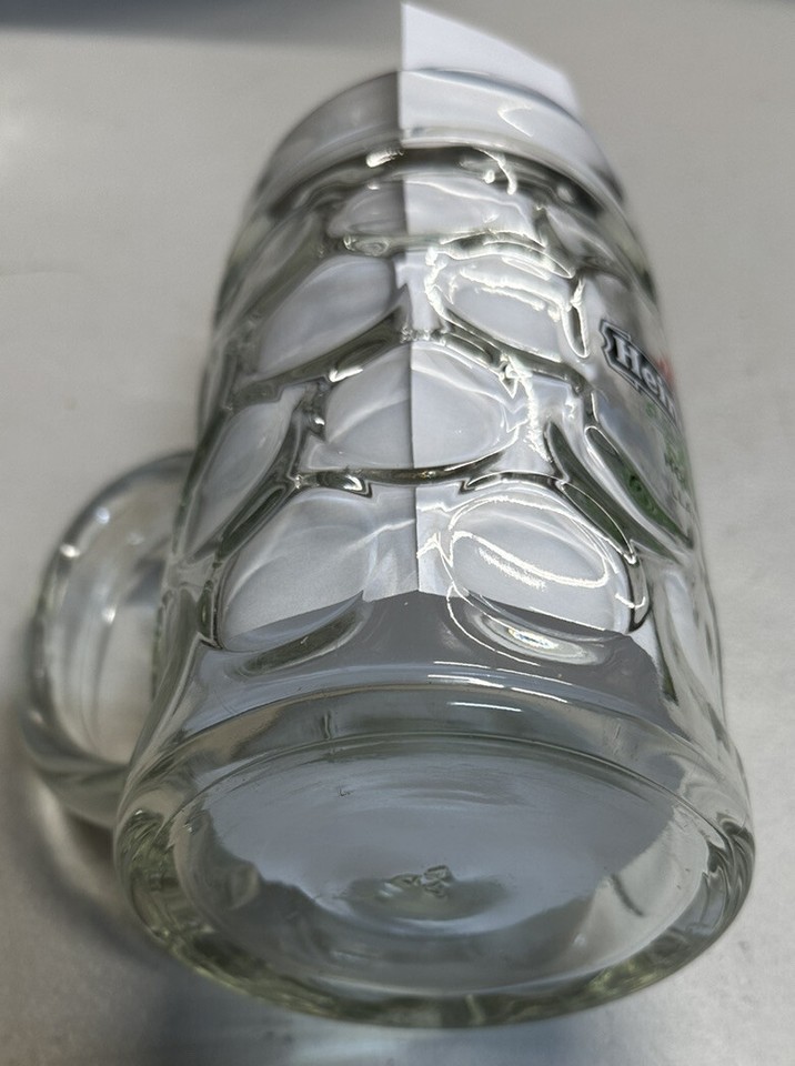 VTG Large 40 Ounces Heineken Red Star Dimpled Glass Mug NO Chips or ...