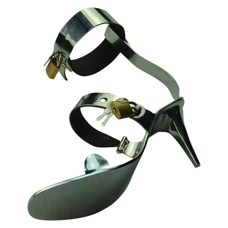 High Heel Stainless Steel Handmade Fetish High Heel- Locking Shoes with ...