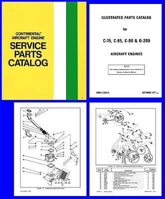 Continental Aero Engines C75 C85 C90 & O-200 Parts List Illustrated on ...